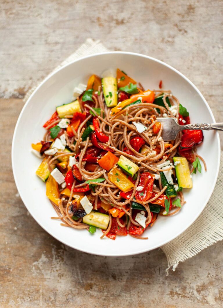 Roasted Vegetable Pasta - Familystyle Food