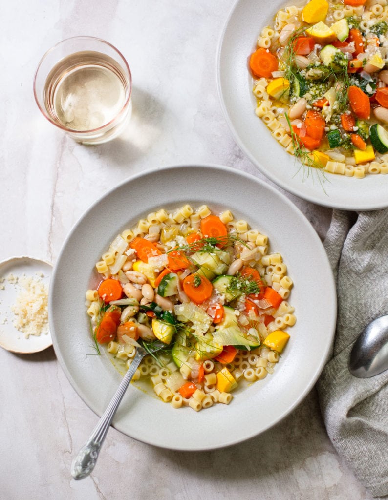 Summer Vegetable Soup with Zucchini and White Beans - Familystyle Food