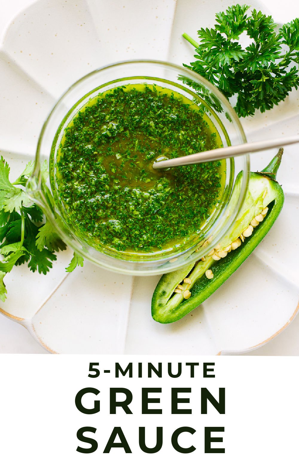 Fresh and Spicy Green Herb Sauce - Familystyle Food