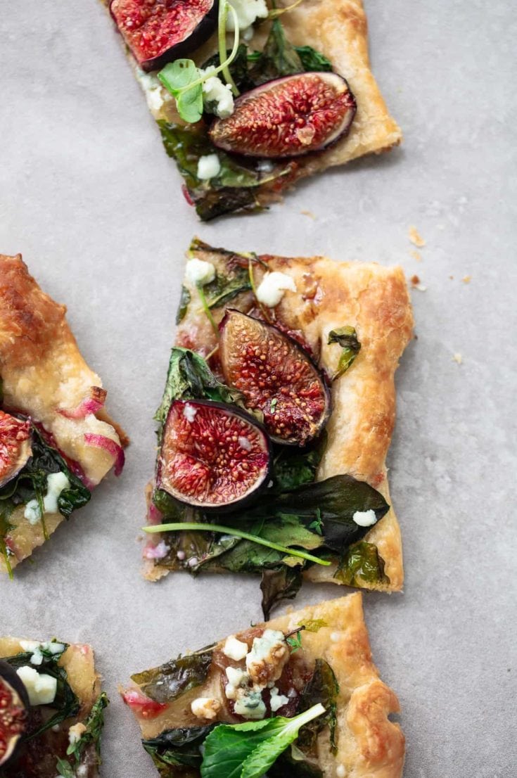 Puff Pastry Fig Tart with Blue Cheese - Familystyle Food