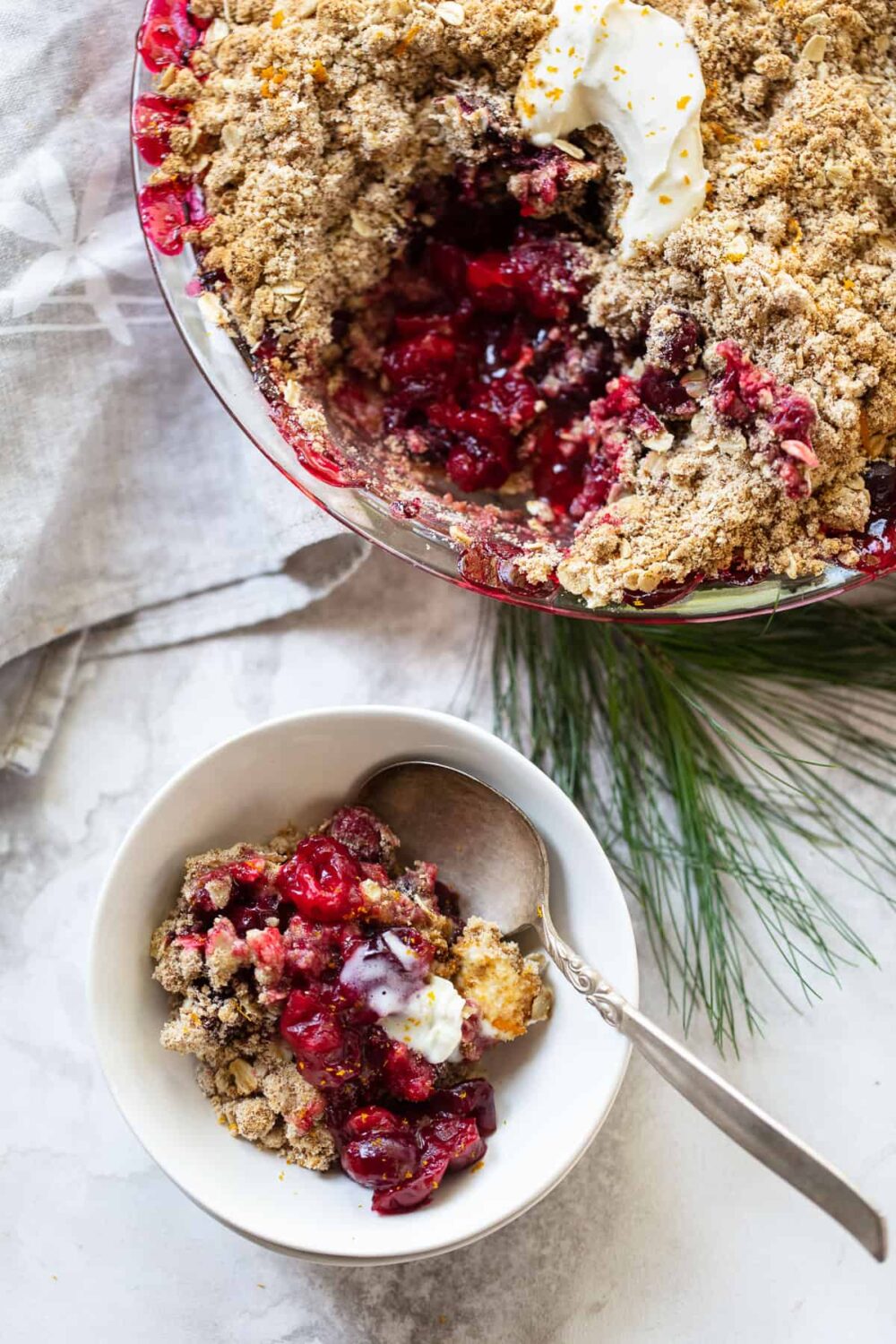 Warm Orange Cranberry Crumble - Familystyle Food