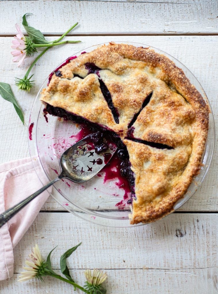 Fresh and Simple Homemade Blueberry Pie - Familystyle Food