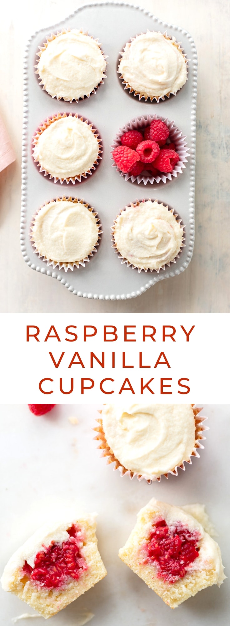 Raspberry-Filled Vanilla Cupcakes | Familystyle Food