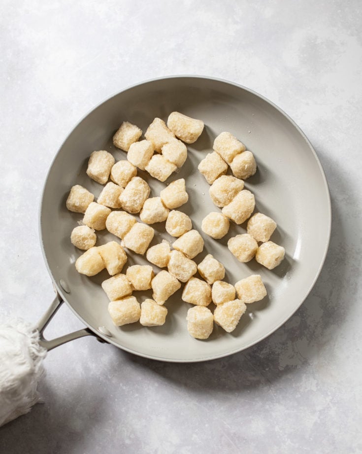Frozen Cauliflower Gnocchi with Spicy Tomato Sauce - Familystyle Food