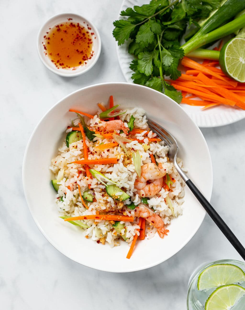 Sticky Rice Salad with Shrimp - Familystyle Food