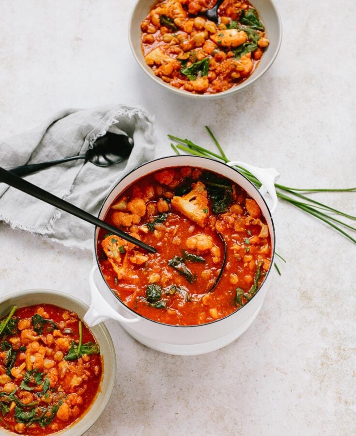 Masala Cauliflower Stew with Chickpeas - Familystyle Food