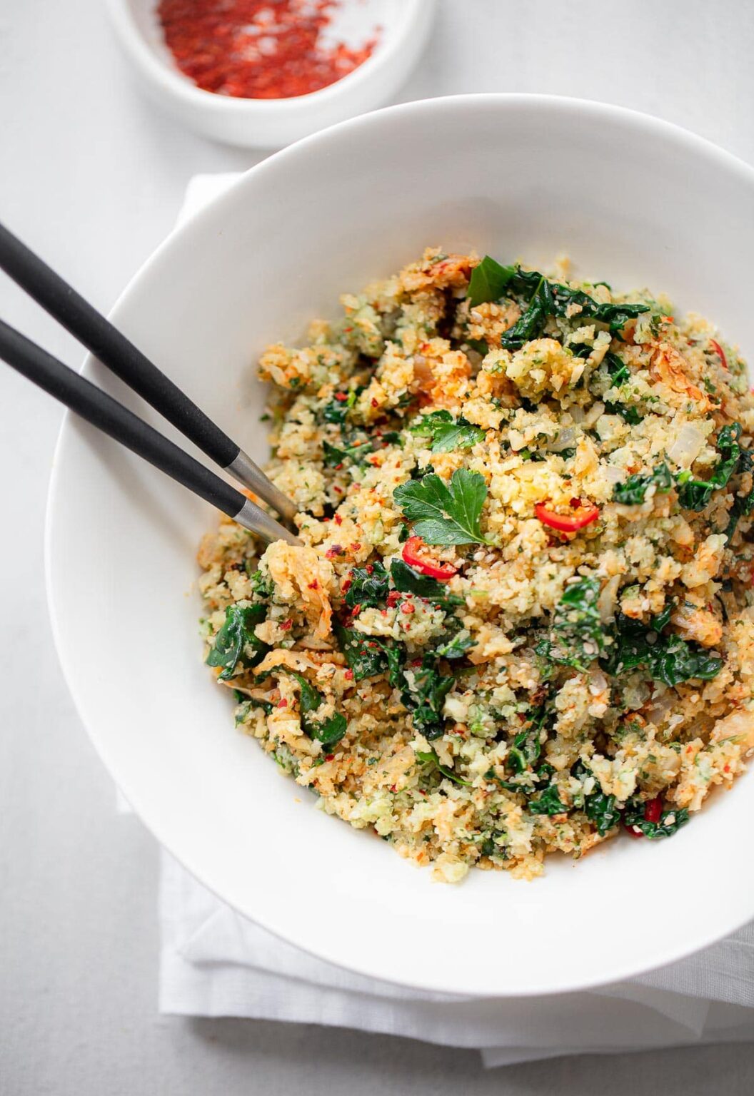 Cauliflower Fried Rice with Kimchi - Familystyle Food