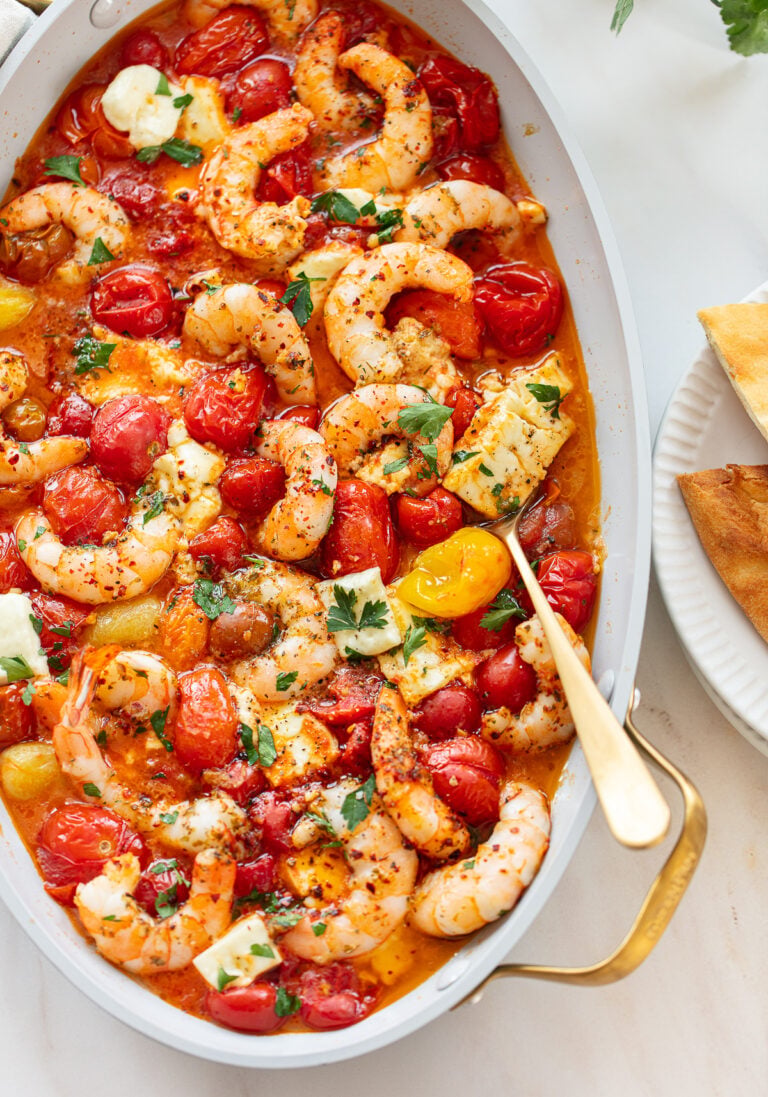 Baked Feta Shrimp and Tomatoes - Familystyle Food