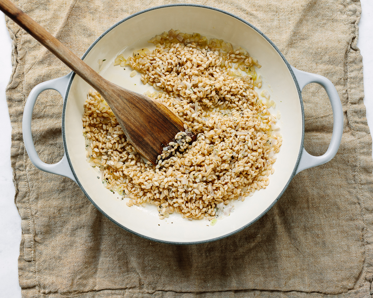 Barley Risotto with Mushrooms - Familystyle Food