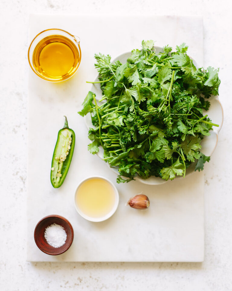 Fresh and Spicy Green Herb Sauce - Familystyle Food