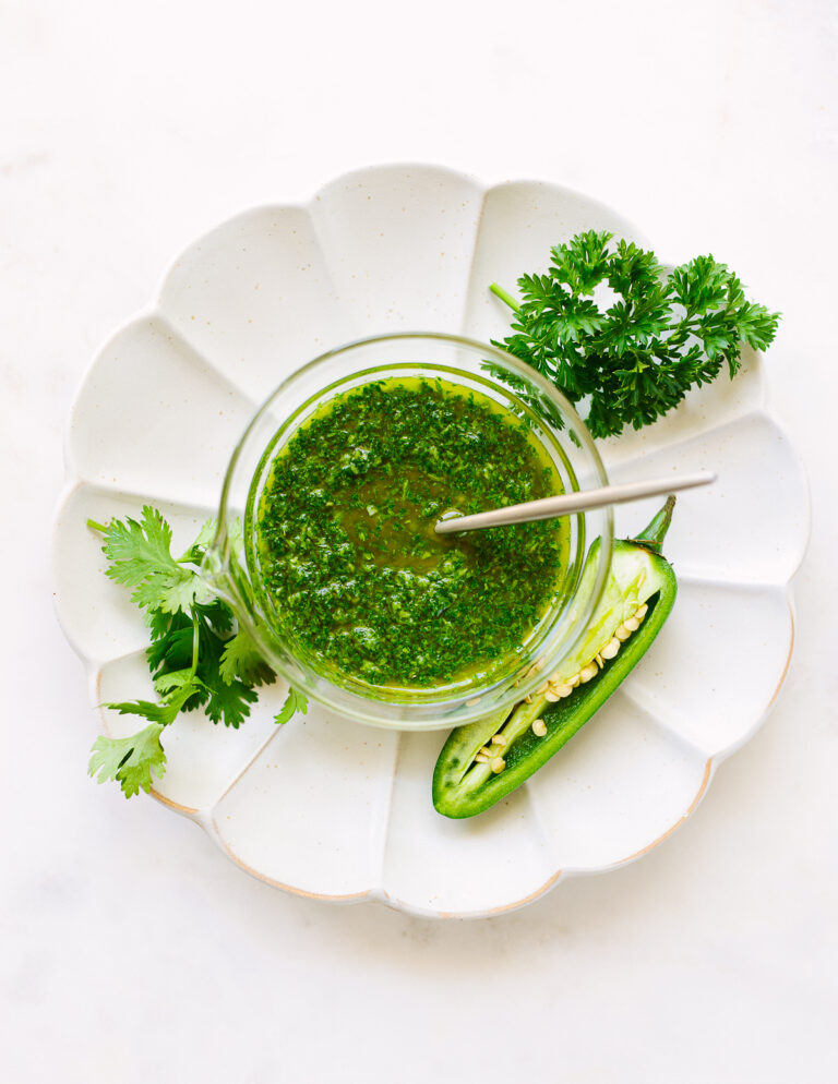 Fresh and Spicy Green Herb Sauce - Familystyle Food