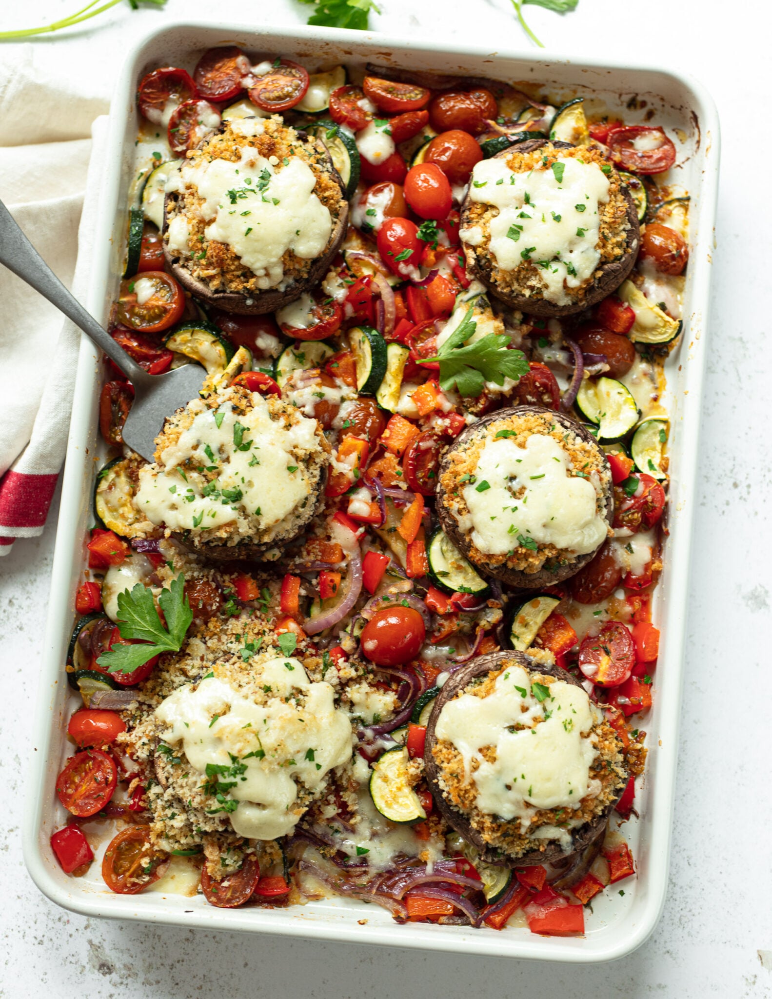 Baked Mozzarella-Stuffed Portobello Mushrooms - Familystyle Food