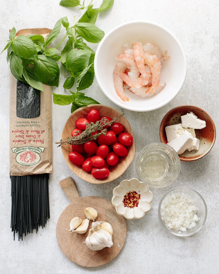 15-Minute Squid Ink Spaghetti with Shrimp - Familystyle Food