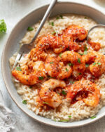 Sautéed Shrimp Risotto with Tomato Butter Sauce - Familystyle Food