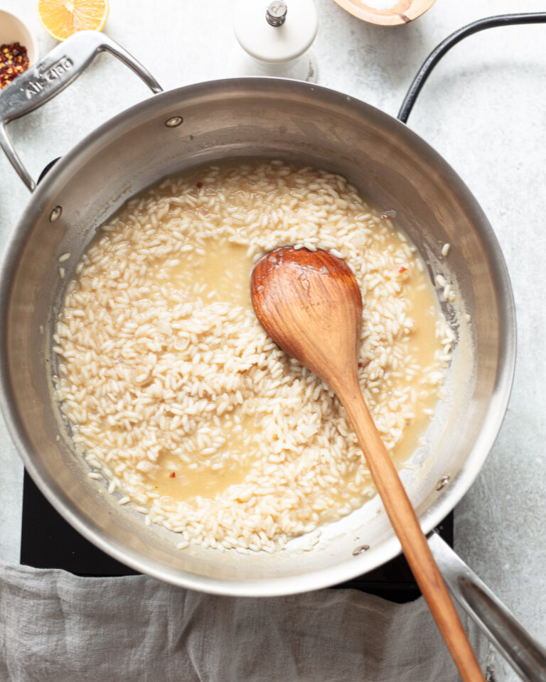 Sautéed Shrimp Risotto with Tomato Butter Sauce - Familystyle Food