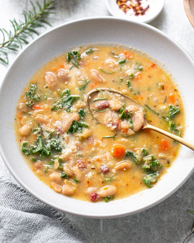 Tuscan White Bean Soup with Pancetta - Familystyle Food