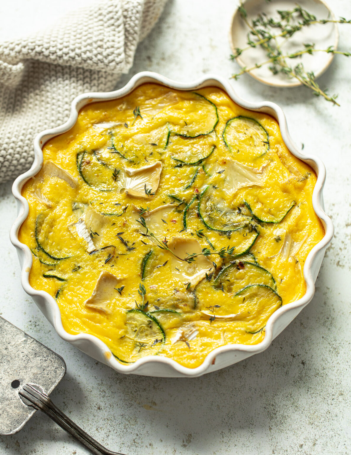 Baked Zucchini Frittata with Brie - Familystyle Food